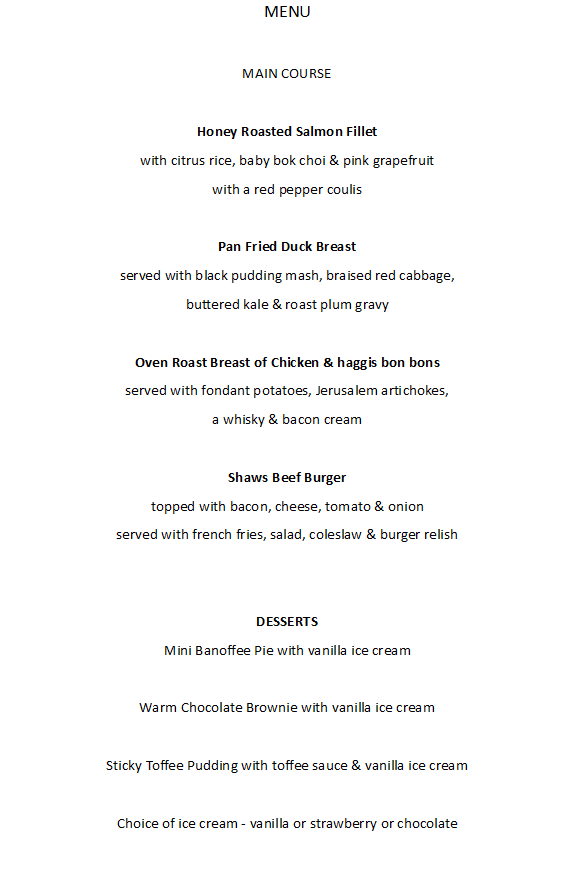 Sample Lunch Menu – The Lauderdale Hotel